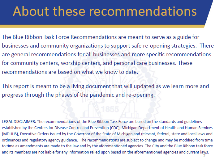 Blue Ribbon Task Force releases recommendations for reopening the city ...