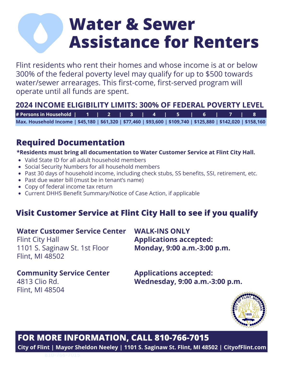 Water bill assistance available for eligible Flint residents - City of ...